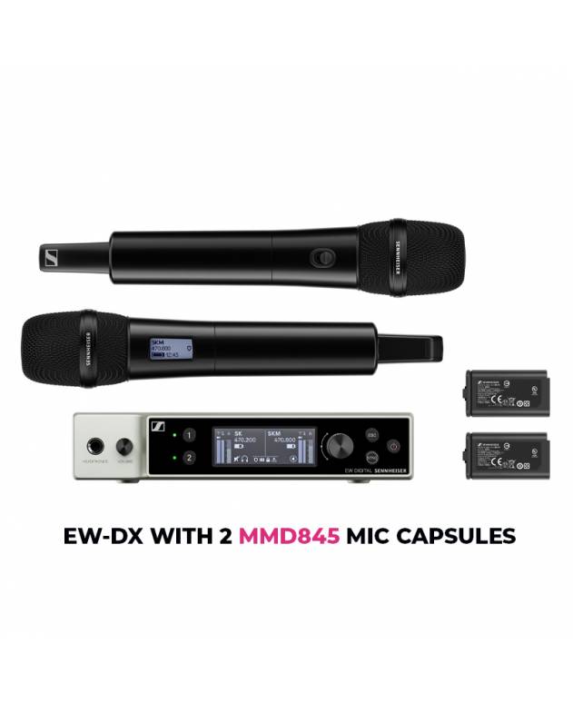 Sennheiser EW-DX 845-S SET Dual-Channel Digital Wireless System with 2 ...